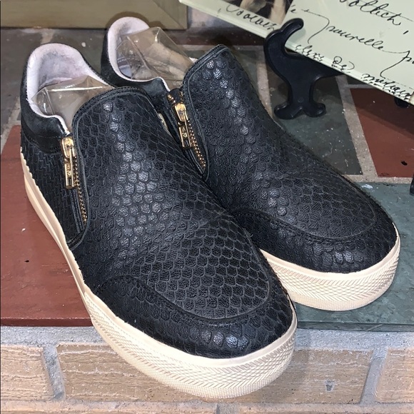 Ash | Shoes | Ash Jordy Black Leather Python Chunky Sole Trainer Gym ...